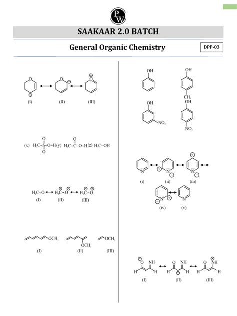 General Organic Chemistry Dpp 03 Of Lec 05 Saakaar 20 Batch For Iit Jam 2024 Chemistry