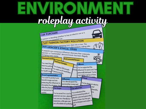 Environment Roleplay Scenario Dilemmas For Esl And Life Skills Teaching Resources