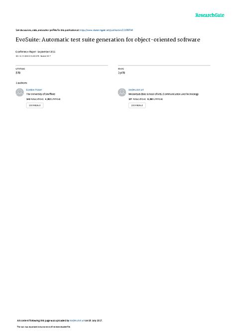 Evo Suite Automatic Test Suite Generation For Objec See Discussions