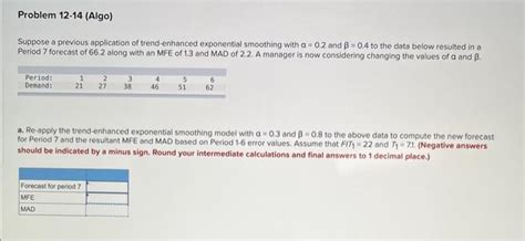 Solved Suppose A Previous Application Of Trend Enhanced
