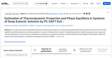 Estimation Of Thermodynamic Properties And Phase Equilibria In Systems