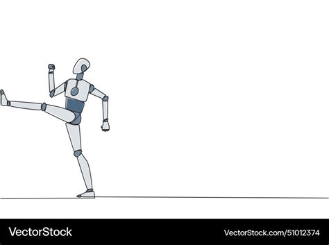 Single Continuous Line Drawing Robot Doing Vector Image