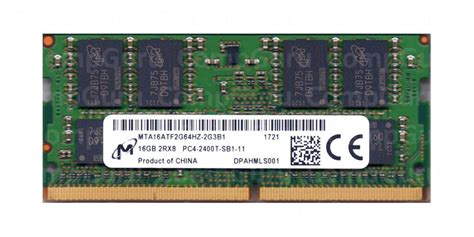 Оперативная память для ноутбука Micron Ddr4 16gb 2400mhz So Dimm 2rx8