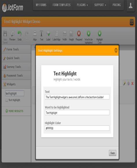 Text Highlight Form Widgets JotForm