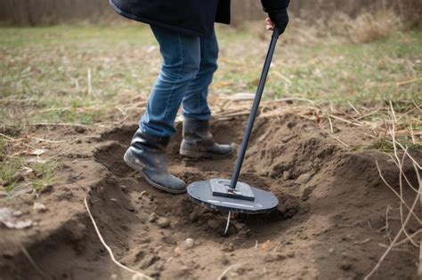 Premium Ai Image Metal Detector In Action With The Detecting Coil Moving Over The Ground