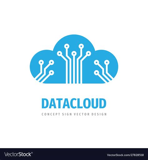 Cloud Hosting Icon Design Computing Technology Vector Image