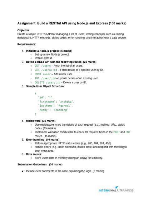 Assignment Build A Restful Api Using Node 1 Pdf