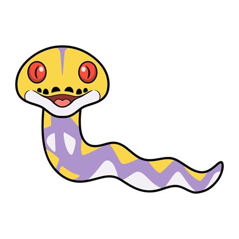 Premium Vector Cute Lavender Reticulated Python Cartoon