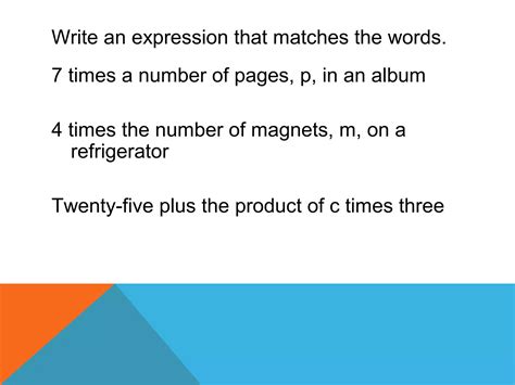 equations expressions variables ppt physics science