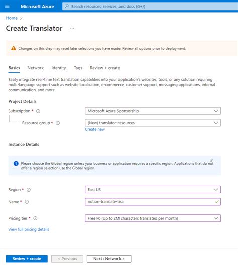 translate a notion page using azure cognitive services translator part 1