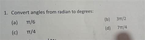Convert Angles From Radian To Degrees Filo
