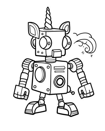 Robot Unicorn Attack Coloring Pages 2025