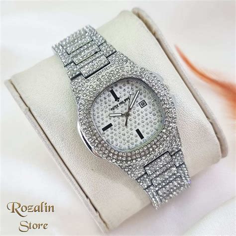 خرید و قیمت ساعت مچی عقربه ای زنانه پتک فیلیپ نقره ای نگین دار ترب