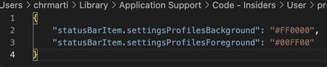 Profiles Status Bar Item Does Not Change Color With Settings Issue Microsoft Vscode