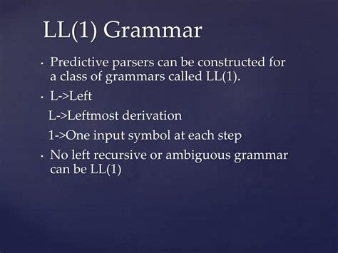 Ppt Predictive Parser Powerpoint Presentation Free Download Id1541513