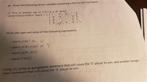 Solved Given The Following Vector Variable Containing A 4x4