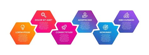 육각형 모양으로 인포 그래픽 디자인입니다 프레 젠 테이 션 비즈니스 개념입니다 6가지 옵션 단계 또는 절차 프리미엄 벡터