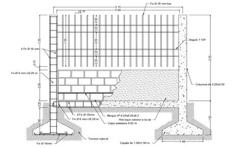 Fence Section And Construction Details With Footing Dwg File Artofit