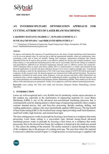 A Review On Parametric Optimization Of Laser Engraving Using Fiber Laser On Steel Pdf