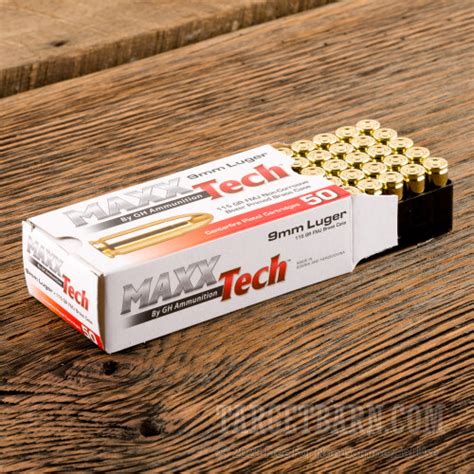 Maxxtech 9mm 115 Grain Fmj 500 Rounds