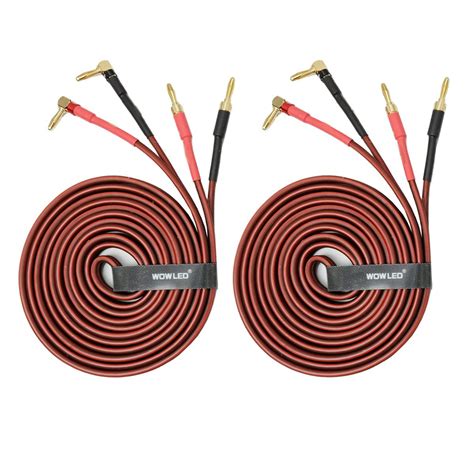 Vvfled 2 Pack 14 Awg Speaker Wire With Banana Plugs 2x 3m Hifi Ofc Speaker Cable With Gold