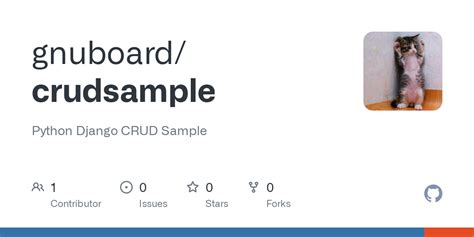 GitHub Gnuboard Crudsample Python Django CRUD Sample
