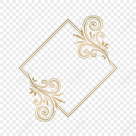 패턴 황금 꽃 일러스트 테두리무늬골든레트로 Png 일러스트 무료 다운로드 Lovepik