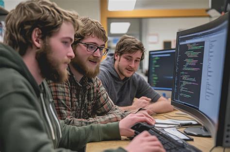 Brainstorming It Programmers Use Computer Together Software Engineers