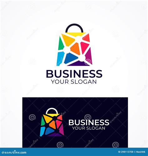 Colorful Ecommerce Pixels Shopping Bag Logo Design Stock Illustration Illustration Of Retail