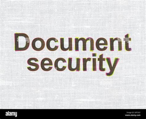 Protection Concept Document Security On Fabric Texture Background Stock Photo Alamy