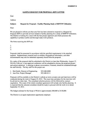 Fillable Online SAMPLE REQUEST FOR PROPOSAL RFP LETTER Fax Email Print PdfFiller