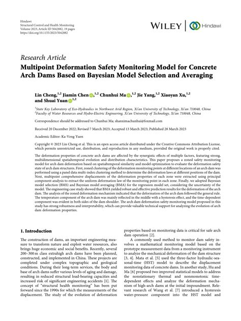 pdf multipoint deformation safety monitoring model for concrete arch