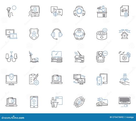 Tech Industry Line Icons Collection Innovation Disruption Blockchain Cybersecurity Cloud