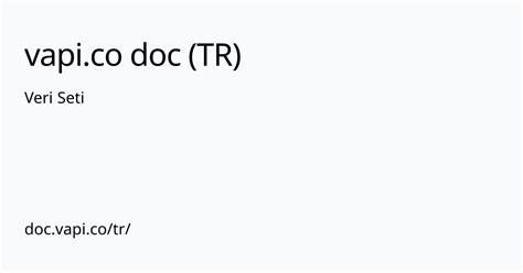 Veri Seti Doc Tr