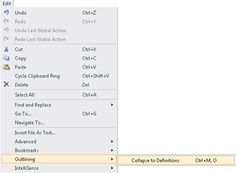 Visual Studio Can T Collapse Pieces Of Code After Doing Ctrl M P Stack Overflow