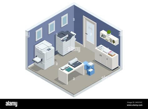 Isometric Printing Services Printing House Industry Print Copy Scan