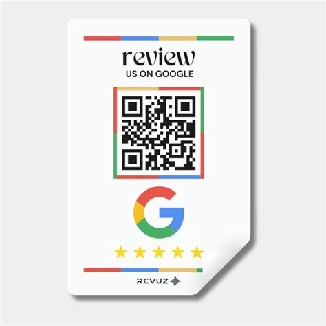 Google Review Sticker QR Code White Revuz