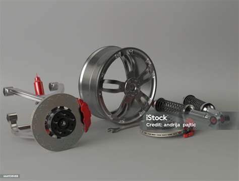 흰색 바탕에 디스크 브레이크입니다 자동차 테두리입니다 정지입니다 자동차 부품입니다 3d 렌더링입니다 차에 대한 스톡 사진 및 기타 이미지 Istock