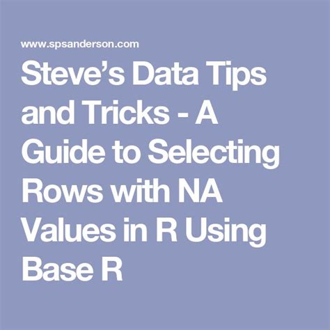 Selecting Rows With Na Values In R Using Base R