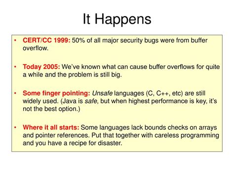Ppt Buffer Overflows And Stack Smashing Powerpoint Presentation Free
