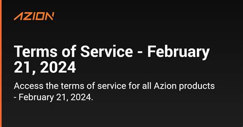 Terms Of Service February 21 2024 Azion Documentation