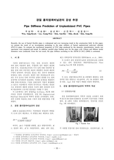 경질 폴리염화비닐관의 강성 추정 Koreascholar