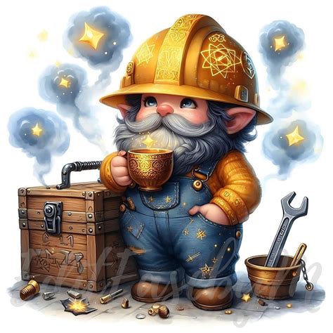 Tool Tinker Gnome Clipart 10 High Quality 300 Dpi Jpegs Commercial