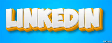 Linkedin Yellow White 3d Text Effect Generator