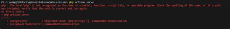 Laravel Error Php Artisan Serve Command Php Is Not Recognized
