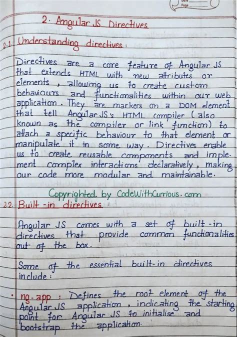 Complete Angularjs Handwritten Notes Codewithcurious Codewithcurious