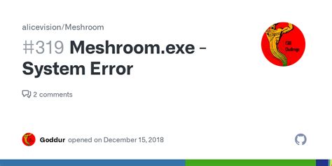 Meshroom Exe System Error Issue 319 Alicevision Meshroom GitHub