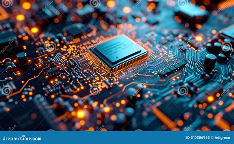 Cpu And Circuits On A Computer Motherboard Closeup Stock Illustration Cpu And Circuits On A Computer Motherboard Closeup Stock Illustration