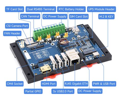 cm4 io wireless base b acce a base board for raspberry pi cm4 4g module kamami on line store