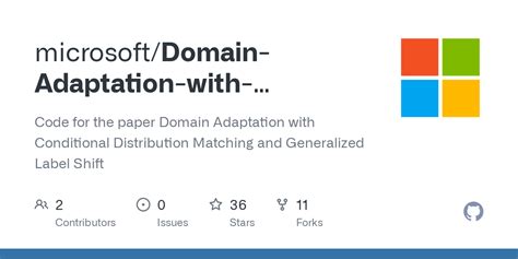 github microsoft domain adaptation with conditional distribution matching and generalized